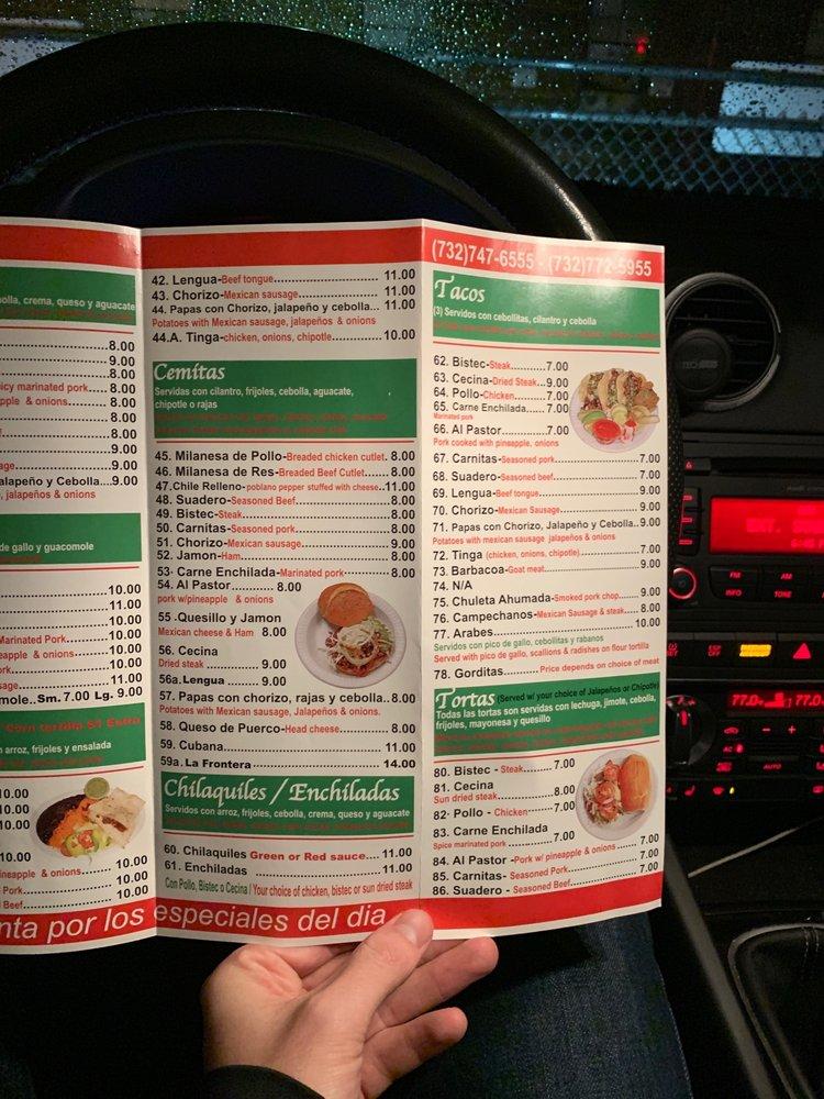 Menu at Mega Mex restaurant, Red Bank