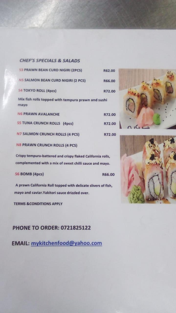 Menu at My Kitchen restaurant, Mount Edgecombe, Shop 4 Accord House