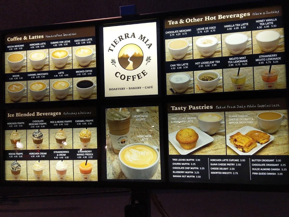 Menu at Tierra Mia Coffee Drive Thru cafe, Lynwood, Atlantic Ave