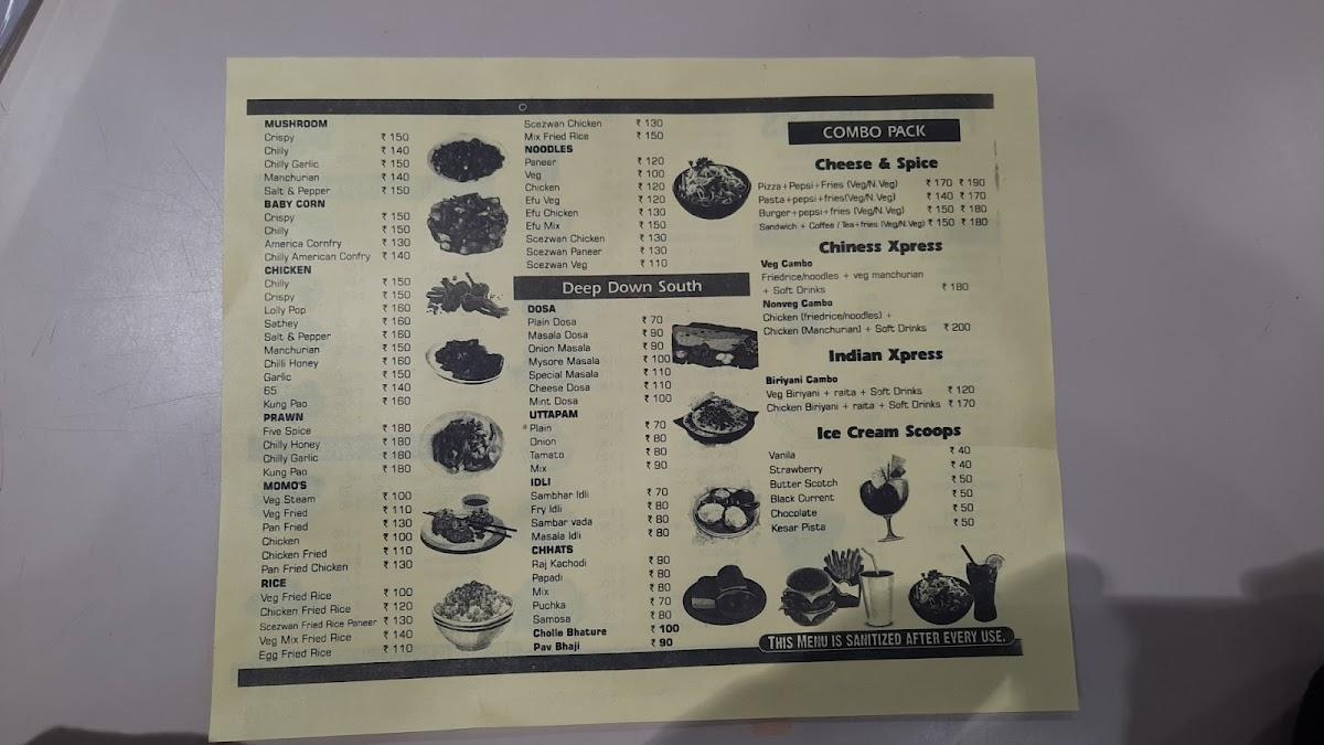 Menu at Reliance Food Court, Bhubaneswar, 2nd floor