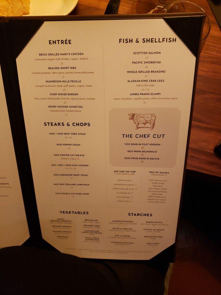 Menu at OLD BREA CHOP HOUSE pub & bar, Brea