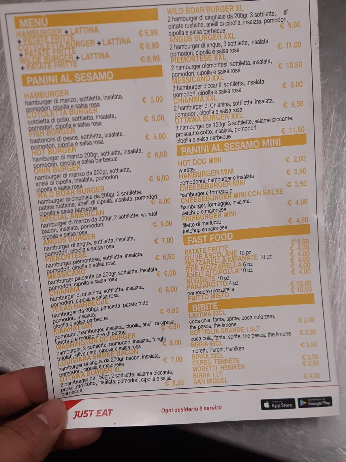 Speisekarte von BURGER TIME DAY & NIGHT restaurant, Bologna