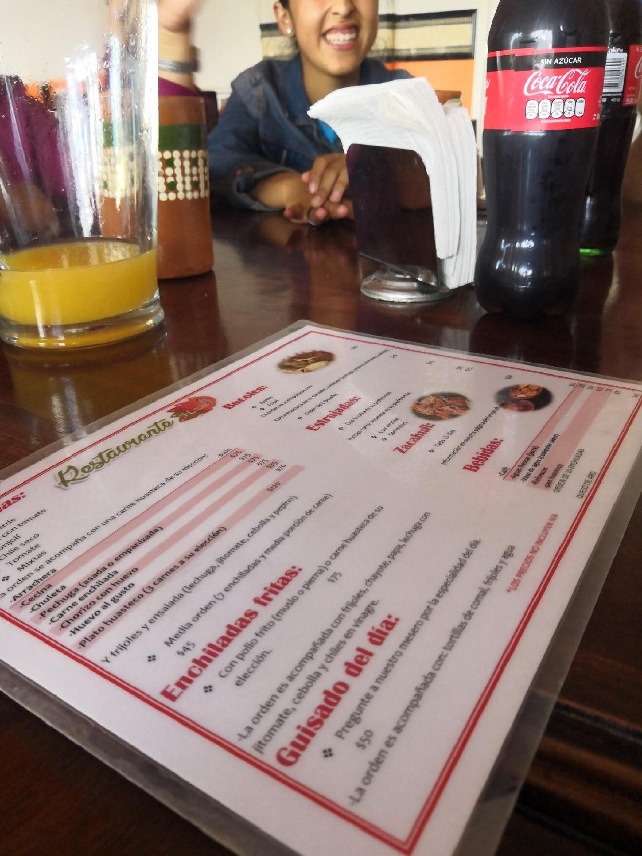 Menu at San Felipe Huasteco restaurant, Pachuca, Blvrd Luis Donaldo ...