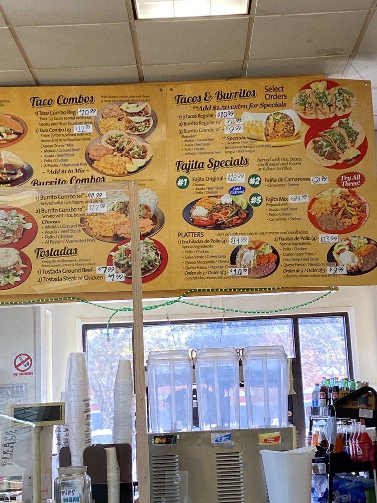 Menu at Santos Taqueria Express restaurant, McDonough
