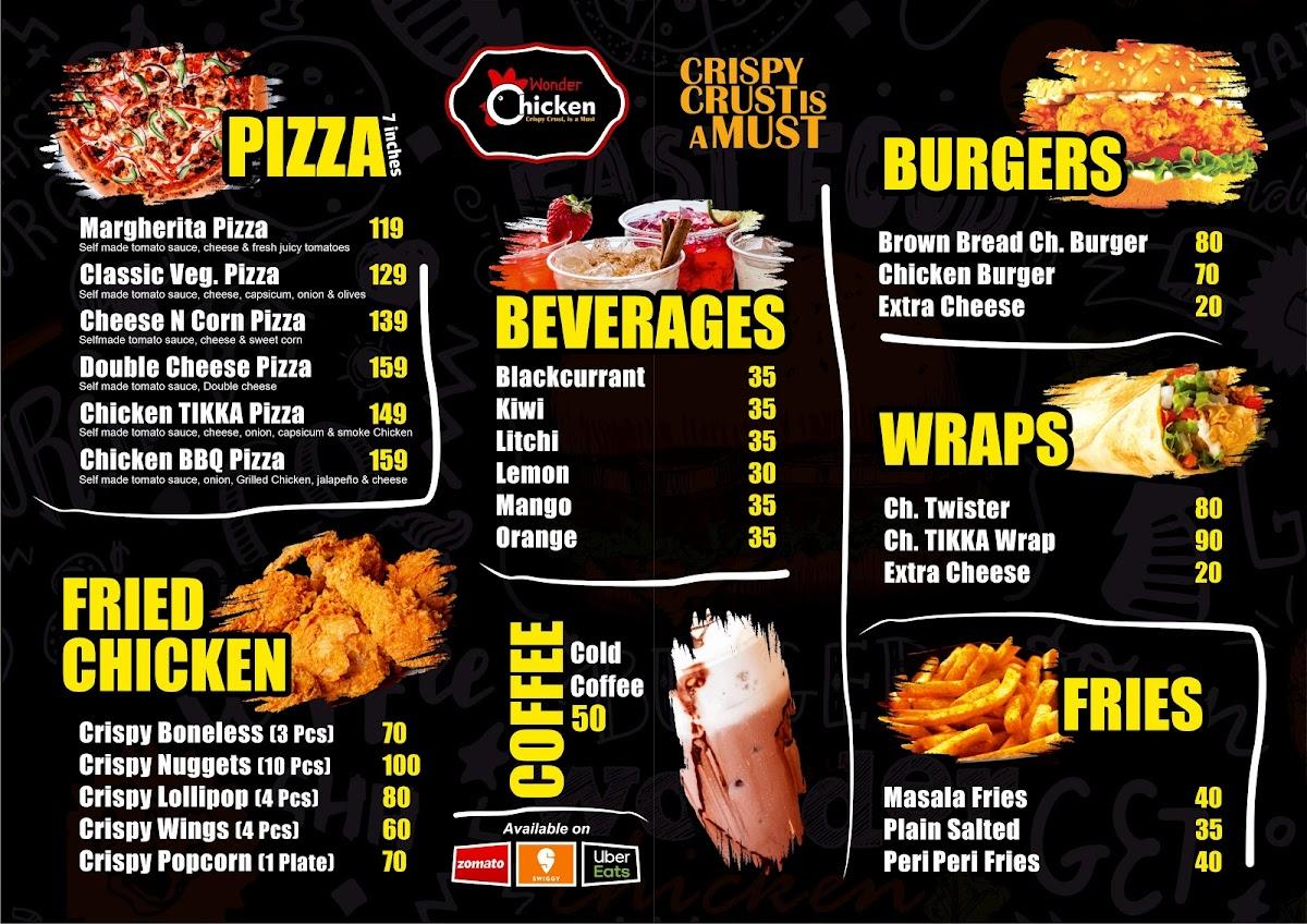 Menu at Wonder Chicken, Bhopal