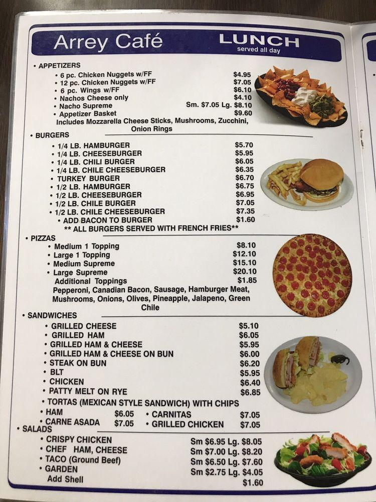 Menu at Arrey Cafe, Arrey, NM-187