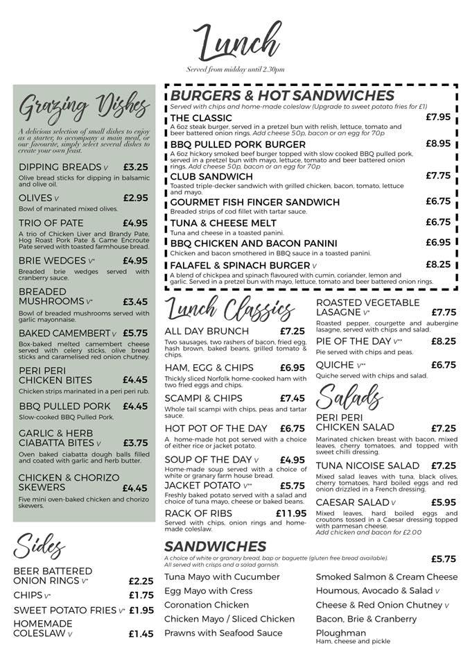 Menu at The Willows Cafe Bistro, Norwich