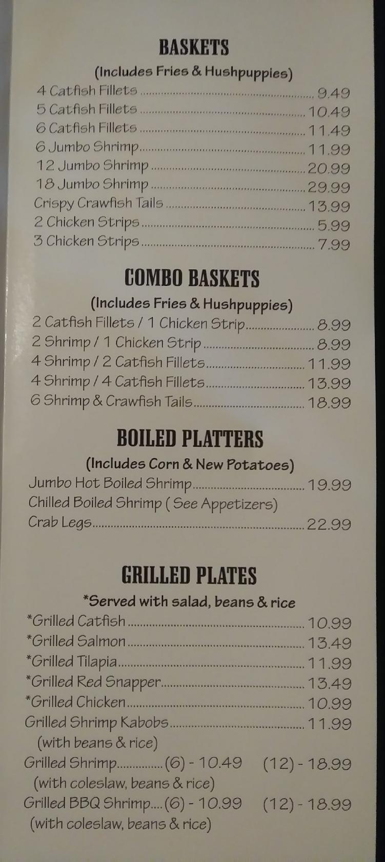 Menu at Flying Burger & Seafood Texarkana restaurant, Texarkana