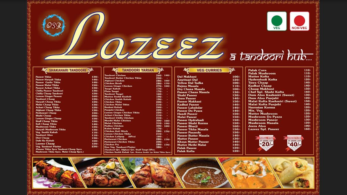 Menu at OSR LAZEEZ A TANDOORI HUB.., New Delhi