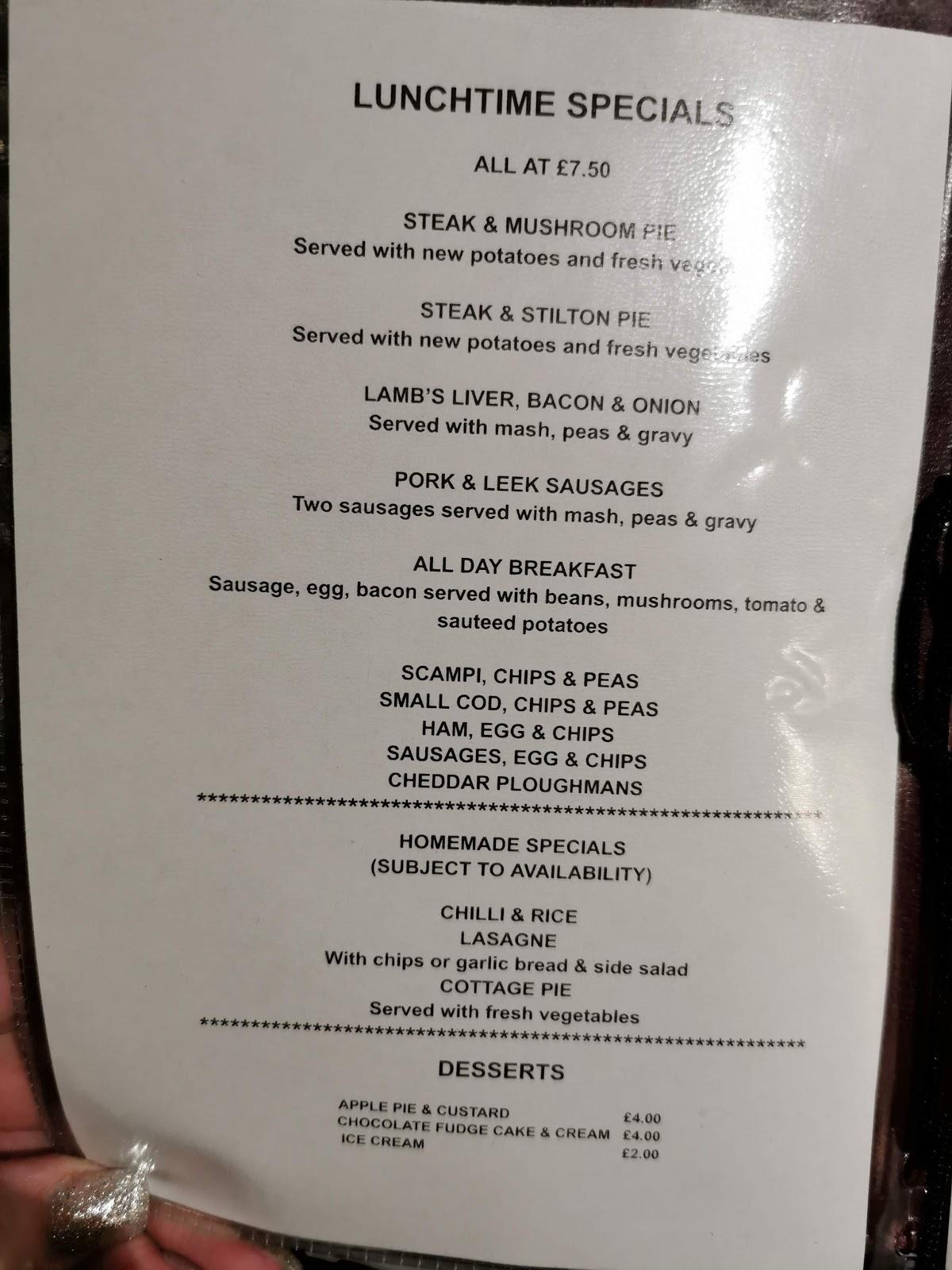 Menu at The White Hart pub & bar, Thatcham