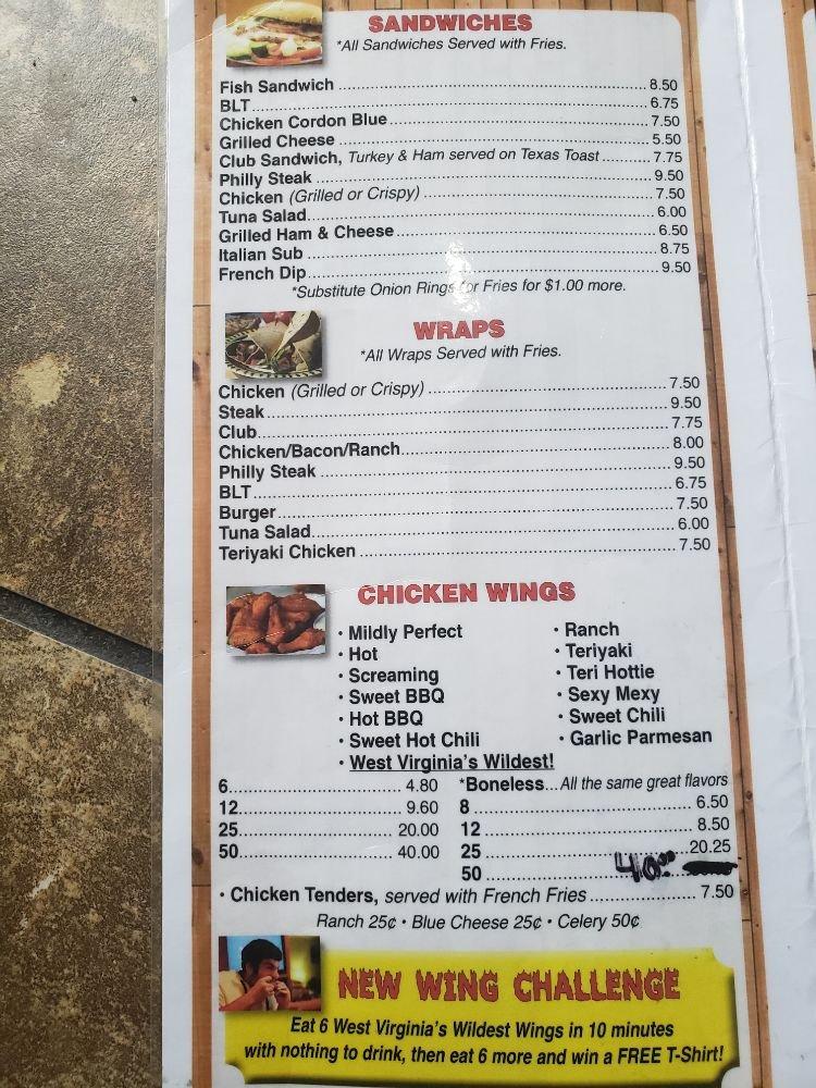 Menu at Uncle Mike's Bar & Grill, Parkersburg