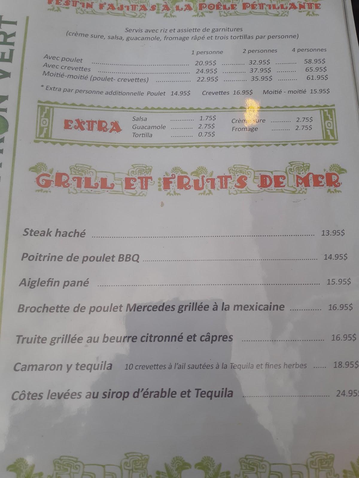 Menu at Restaurant Citron Vert, Lac-Mégantic