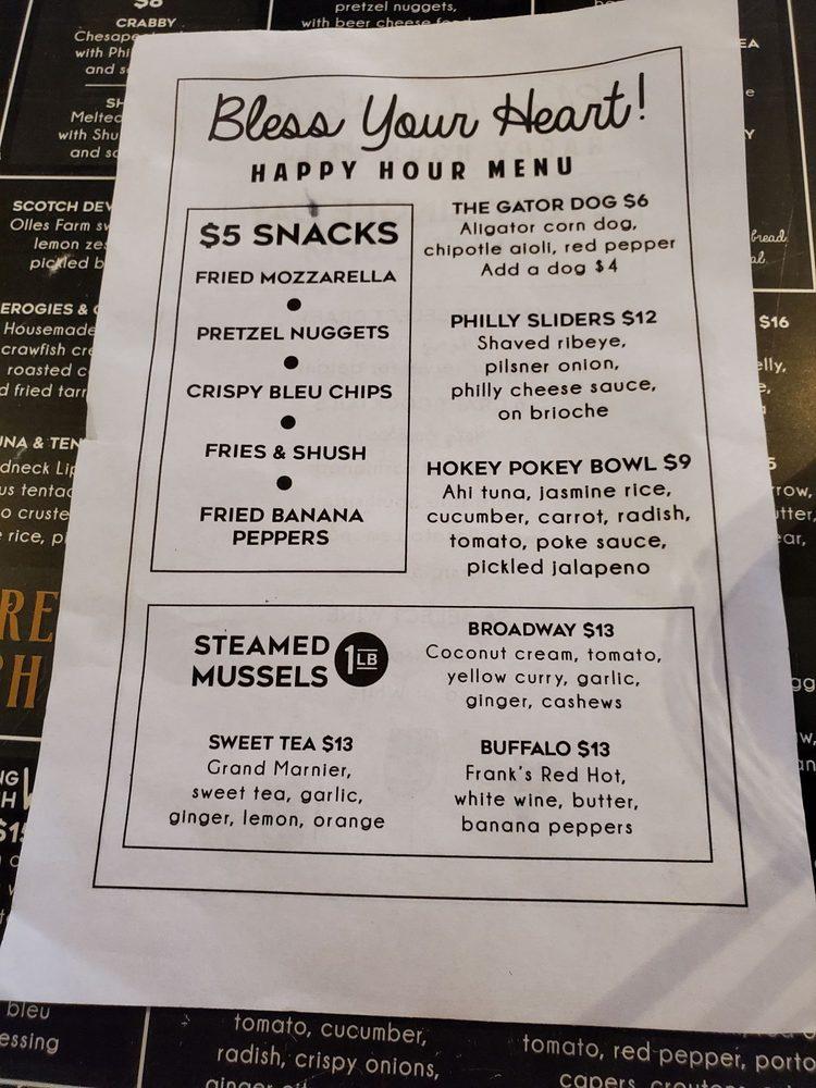 Menu at Brood & Barley, North Little Rock