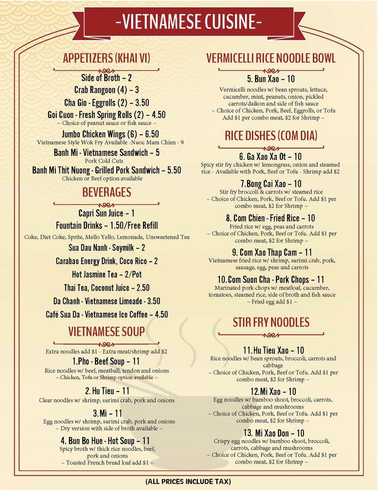 Menu at Ling's Asian Cuisine restaurant, Omaha, S 157th St a