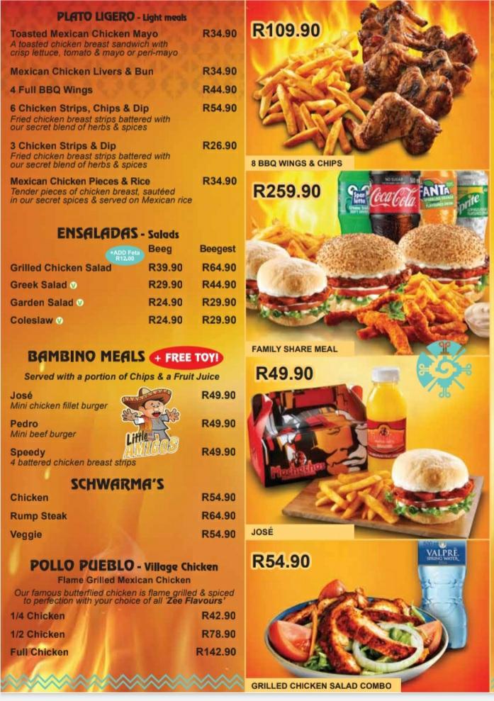 Menu at Mochachos Rynfield restaurant, Benoni