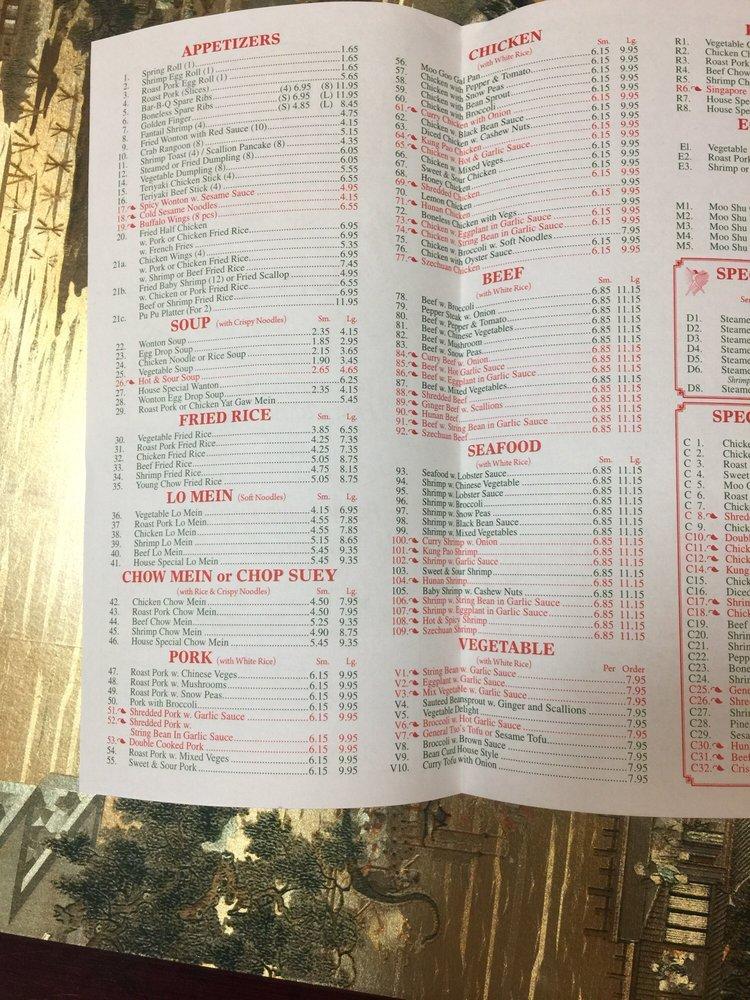 Menu at Moon Star restaurant, Danbury