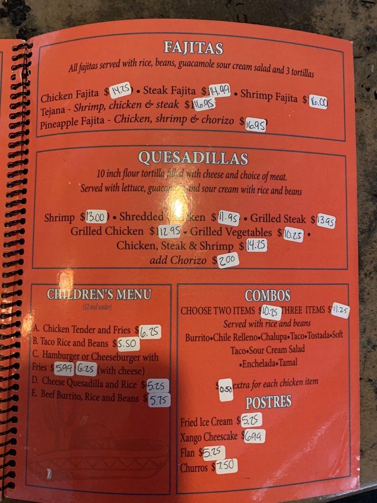 Menu at Casa Mexicana Bar & Grill, Marion