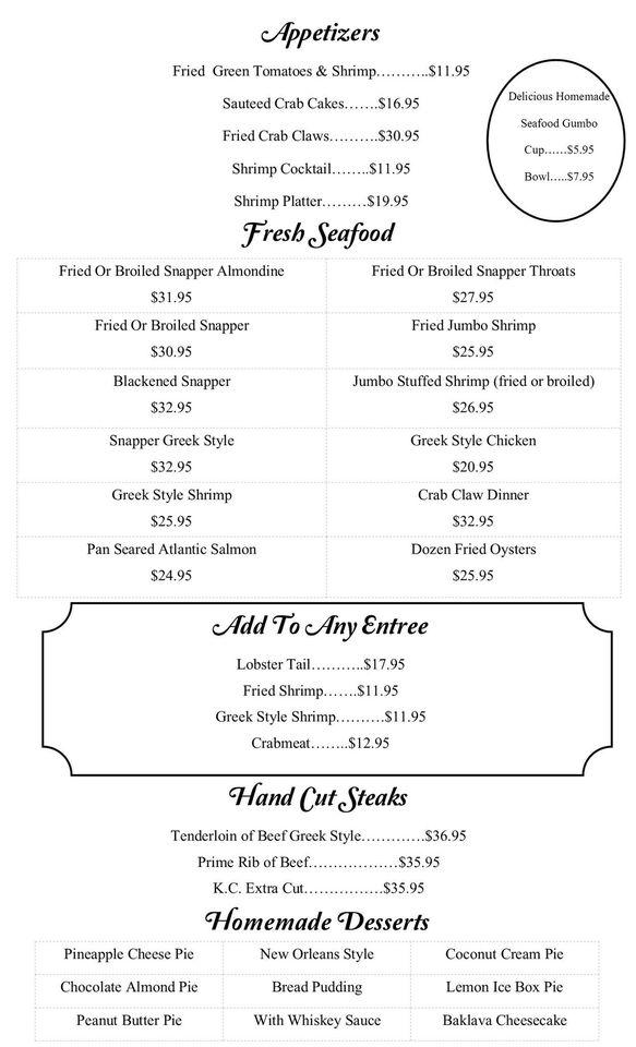 Menu at Bright Star Restaurant, Bessemer