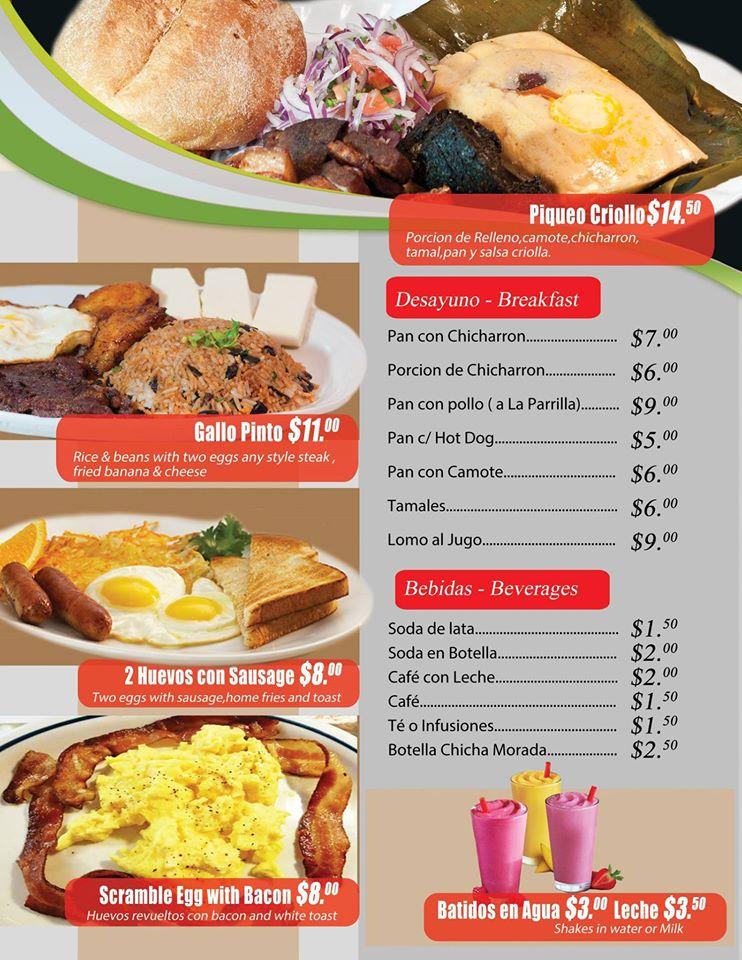 Menu at El Tumi Restaurant, Bound Brook