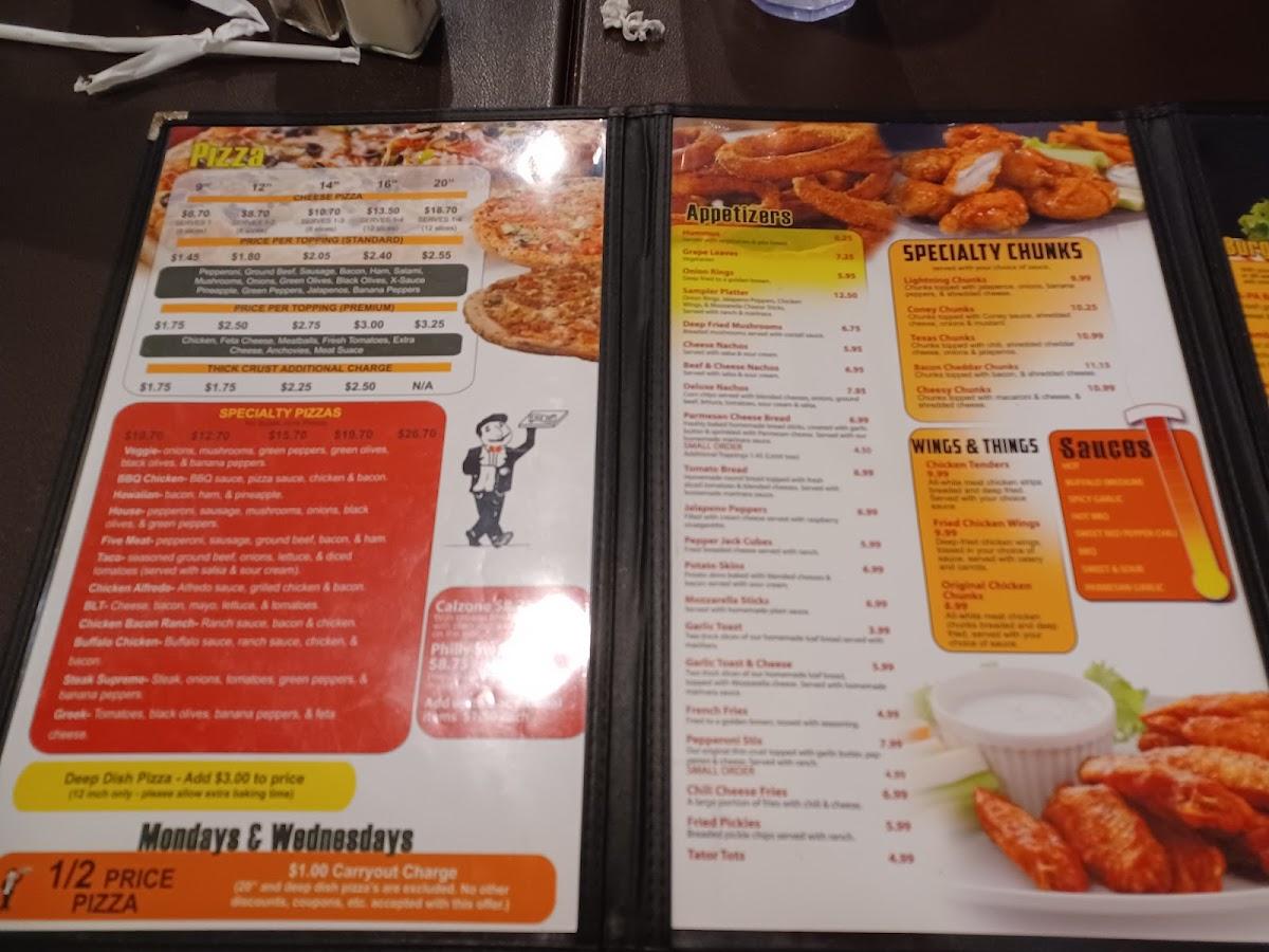 Menu at Jo-Jo's Original Pizzeria, Sylvania, Mayberry Square S