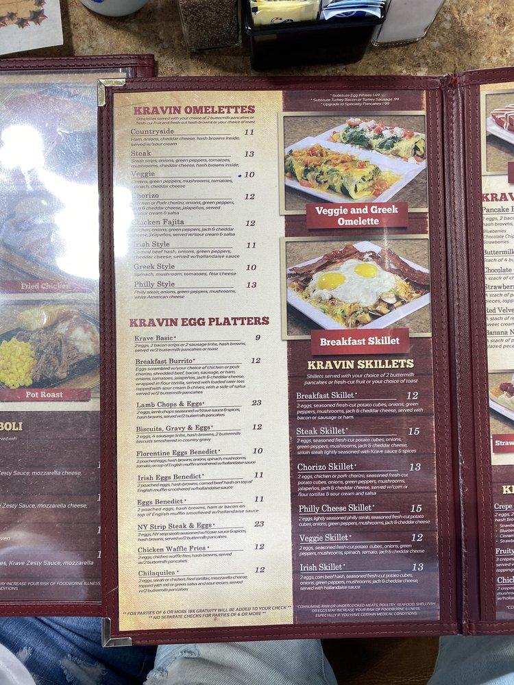 Menu at Krave Restaurant-Bridgeview, Bridgeview