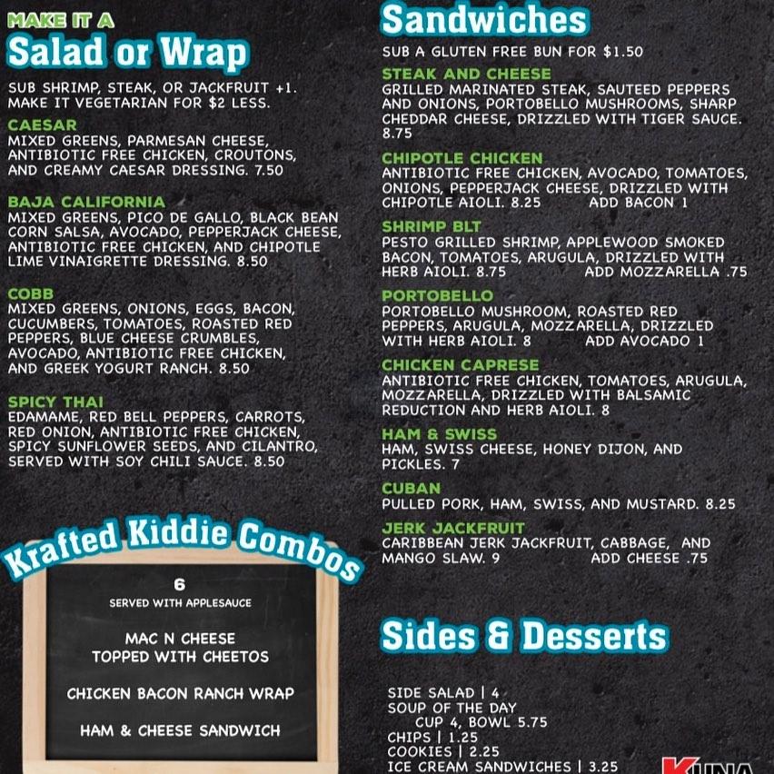 Menu at UKRAFT Cafe & Catering — Regions Centre, Clayton