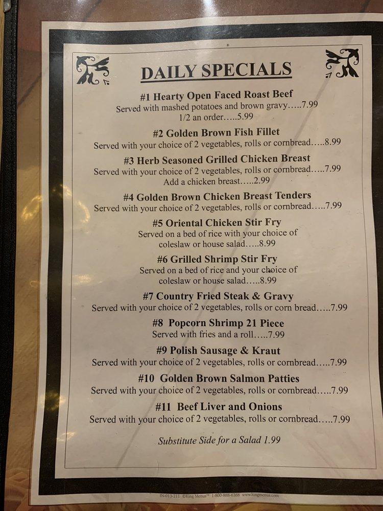 Menu at Billy Ray's Restaurant, Prestonsburg, 101 N Front St