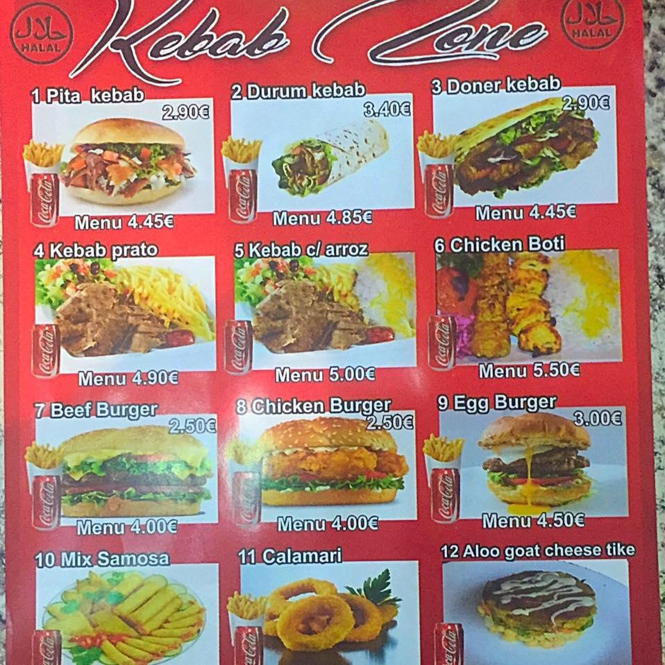 Menu at Kebab zone restaurant, Amadora