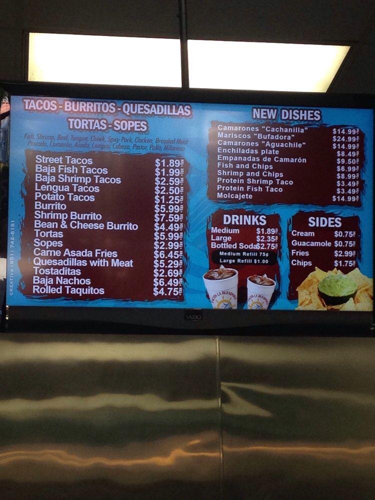 Menu at La Bufadora Baja Grill Murrieta restaurant, Murrieta