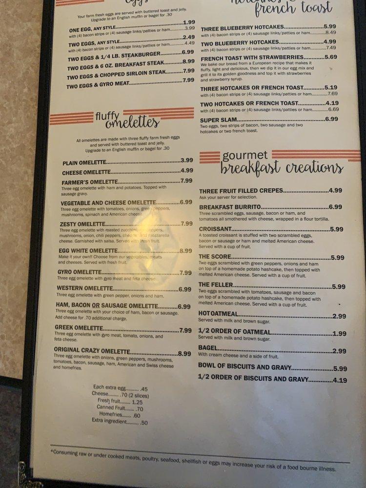 Menu at Pappou's Family Restaurant, Parma