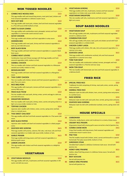 Menu at Li's Noodle Kawana restaurant, Buddina