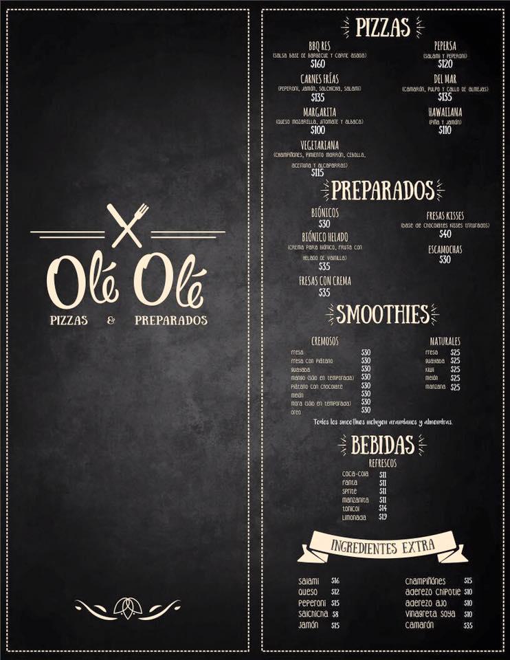 Menu at Olé Olé pizzas & preparados pizzeria, Tepic