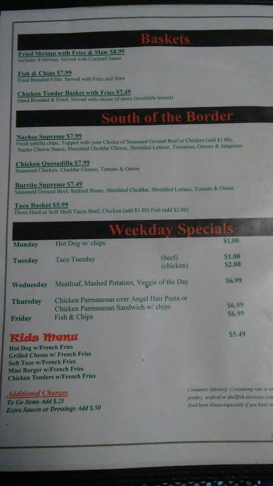 Menu at Sunset Grill pub & bar, Saint Petersburg, Dr M.L.K. Jr St N