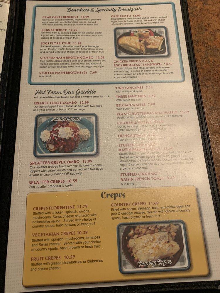 Menu at Barrow’s Cafe & Grill, Sonora