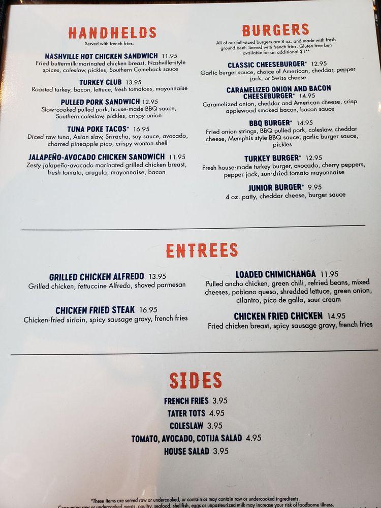 Menu at Texas Live! pub & bar, Arlington
