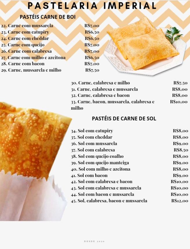 Menu em Pastelaria Imperial pub & Bar, Garanhuns