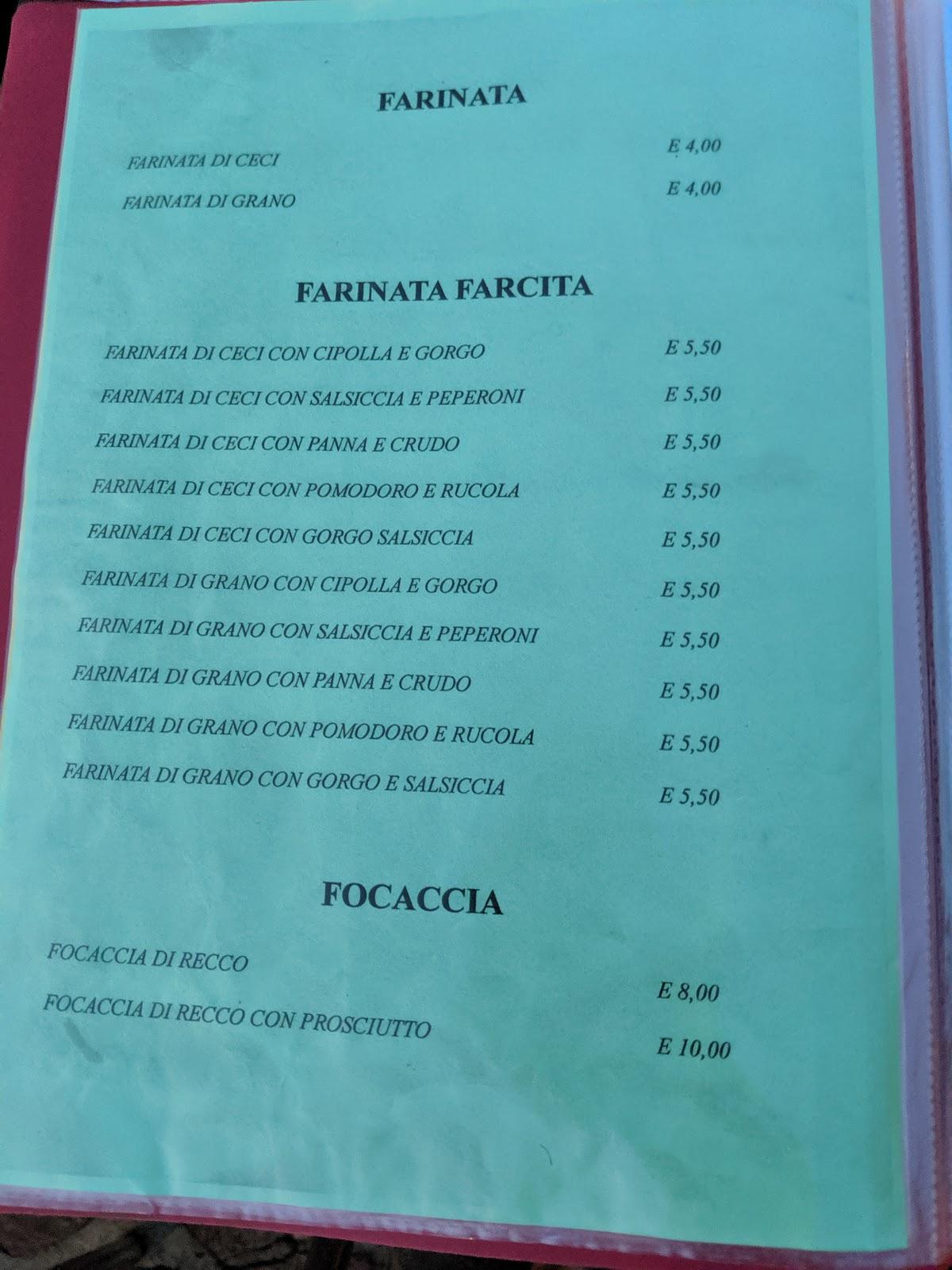 Menu at Pizzeria San Bastian, Montabone