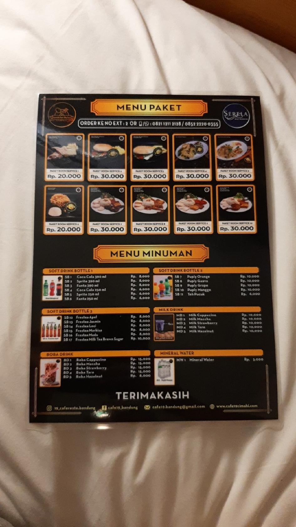Menu at Sembilan Belas Cafe & Resto Express, Bandung