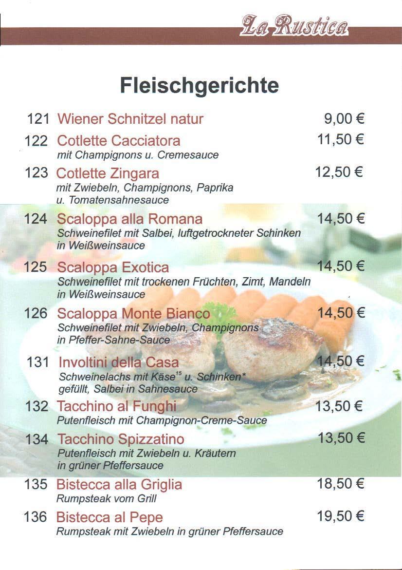 Speisekarte von La Rustica - Italienisches Restaurant, Geldern