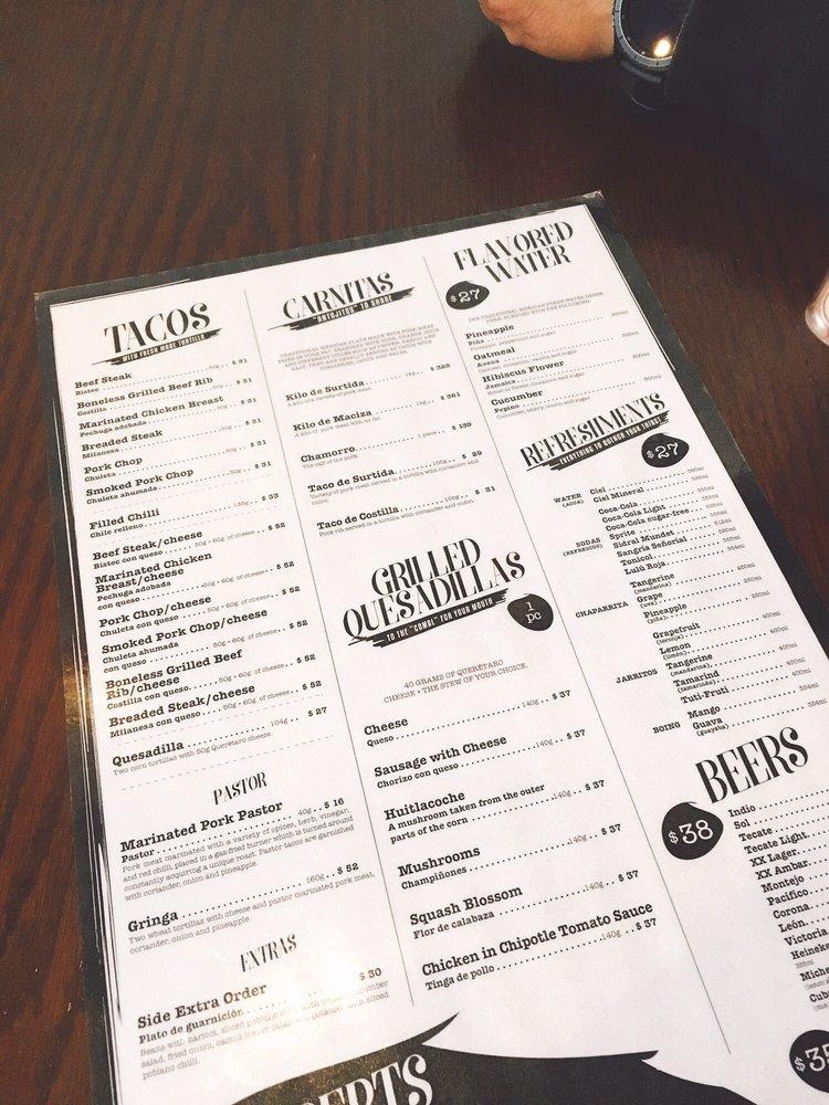 Carta del restaurante Taquería El Caifán Alameda, Ciudad López Mateos