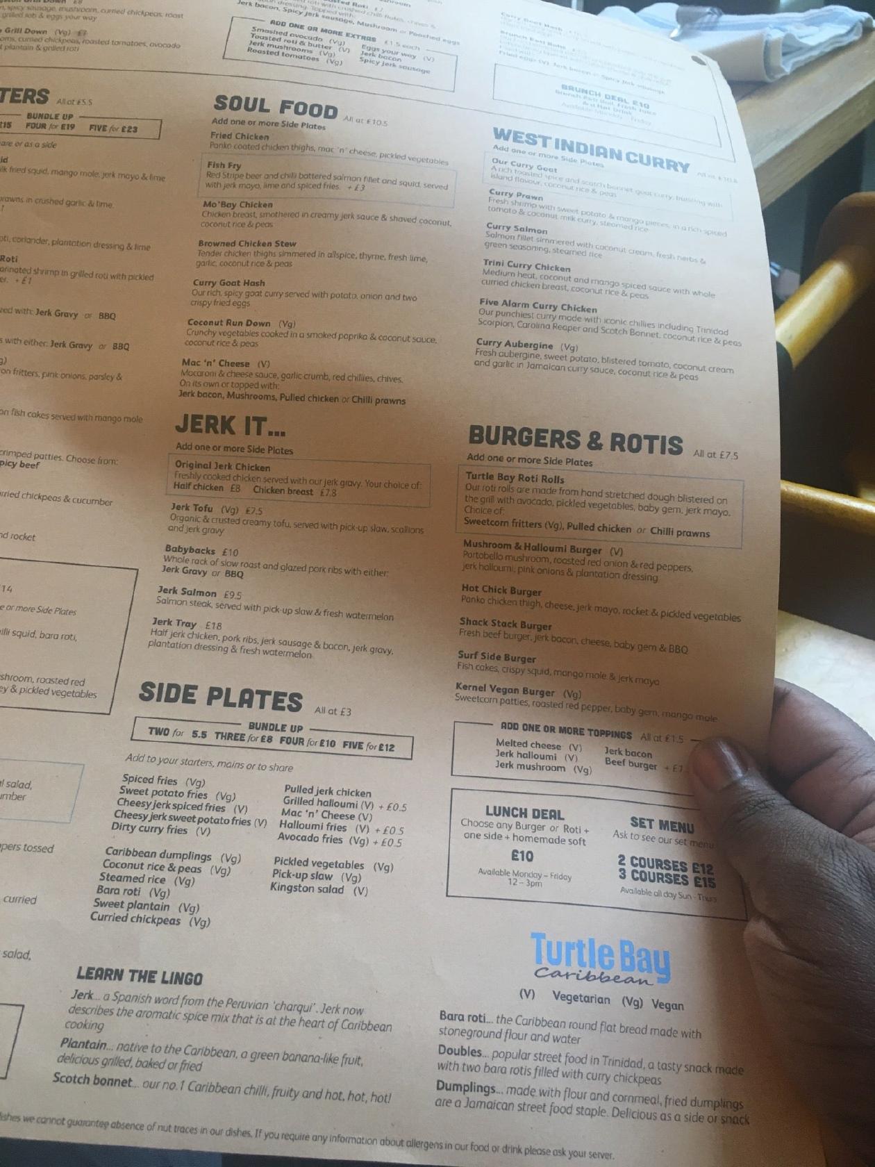 Menu at Turtle Bay Leicester pub & bar, Leicester, 15 Bath House Ln