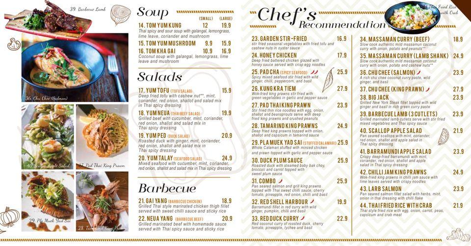 Menu at Andaman Thai Restaurant, Shellharbour
