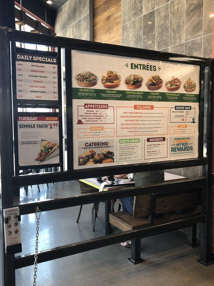 Menu at Cafe Rio Mexican Grill, Eastvale