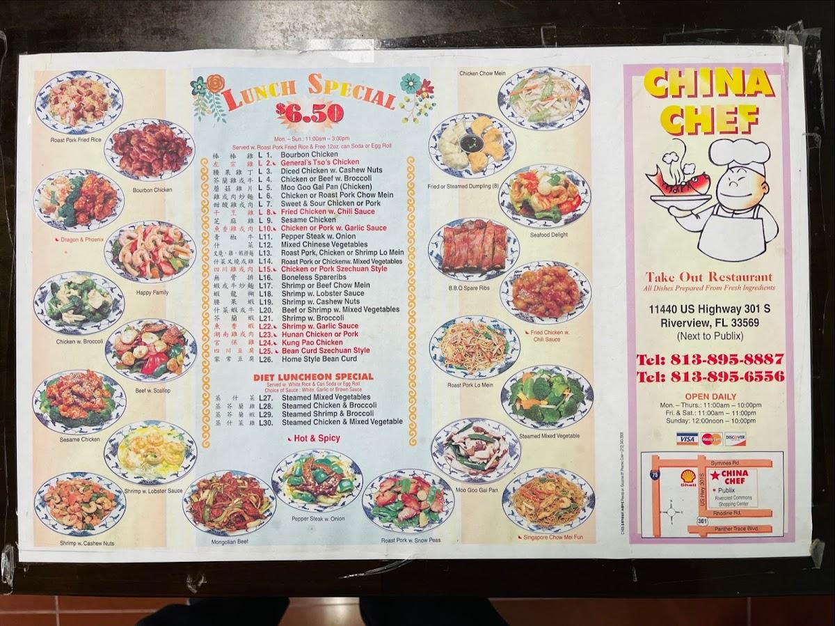 Menu at China Chef restaurant, Riverview