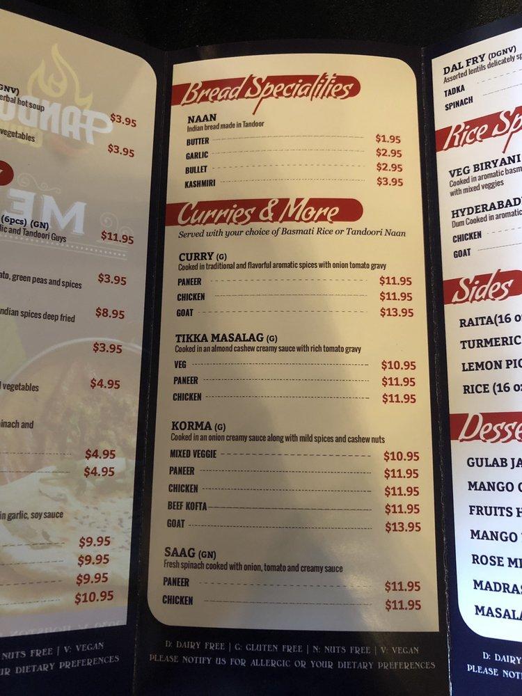 Menu at Tandoori Guys restaurant, Broken Arrow