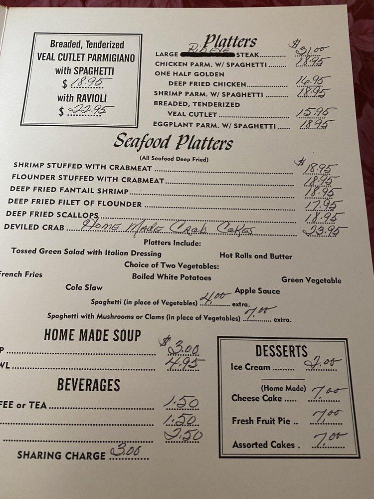 Menu at Merrill's desserts, Hamilton Township