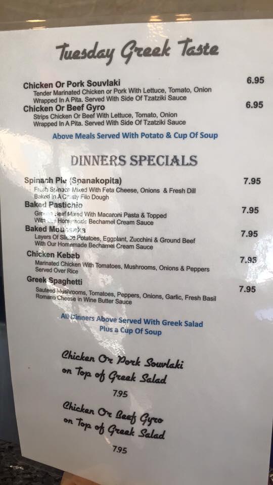 Menu at Schodack Diner restaurant, Schodack Center