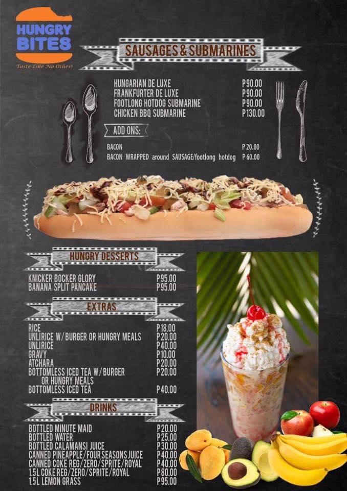 Menu at Hungry Bites 2 Dipolog restaurant, Dipolog City, Magsaysay St