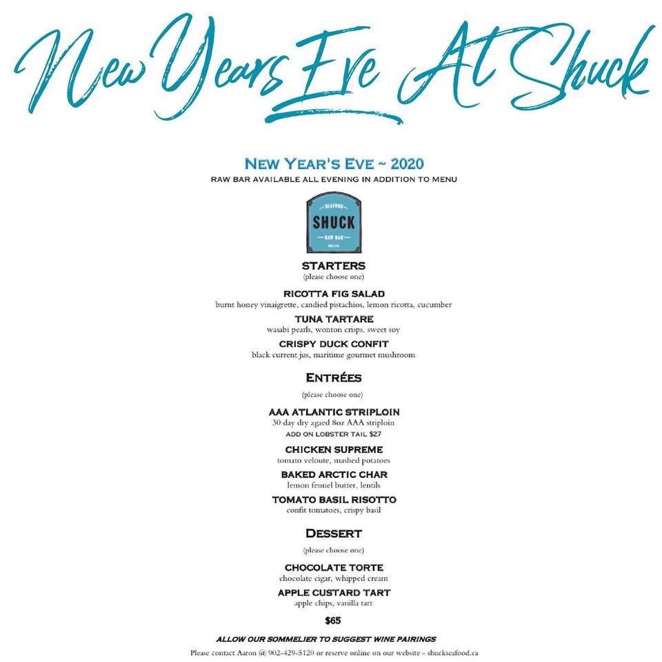 Menu at Shuck Seafood + Raw Bar, Halifax