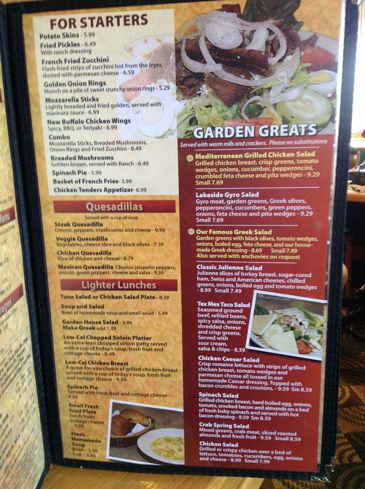 Menu at Lakeside Cafe, Fort Wayne, N Coliseum Blvd